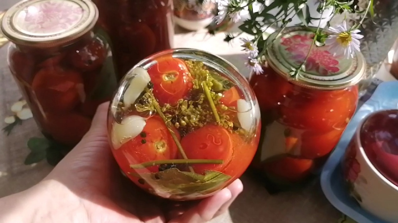 №240 Маринованные помидоры в сладко остром маринаде. #заготовки