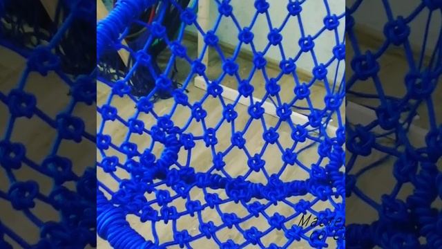 Как сплести подвесное кресло на одном обруче в технике макраме. Кресло из обруча и веревок сделать.