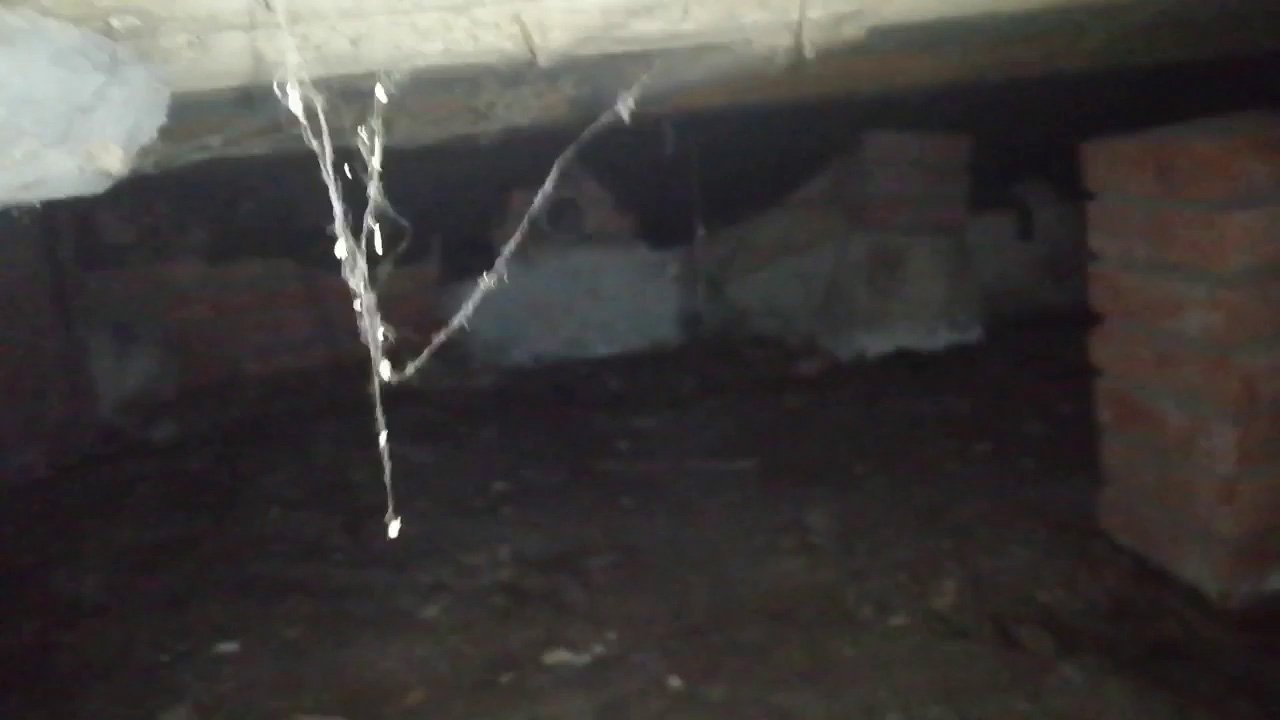 Залез в подпол дачного дома. Произвожу первый осмотр с 1990 года.