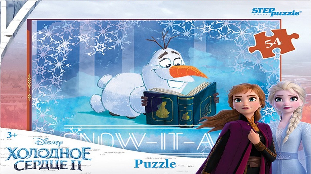 Пазл Холодное Сердце 2, Олаф читает книгу - собираем пазлы для детей | Polinka-Vitaminka