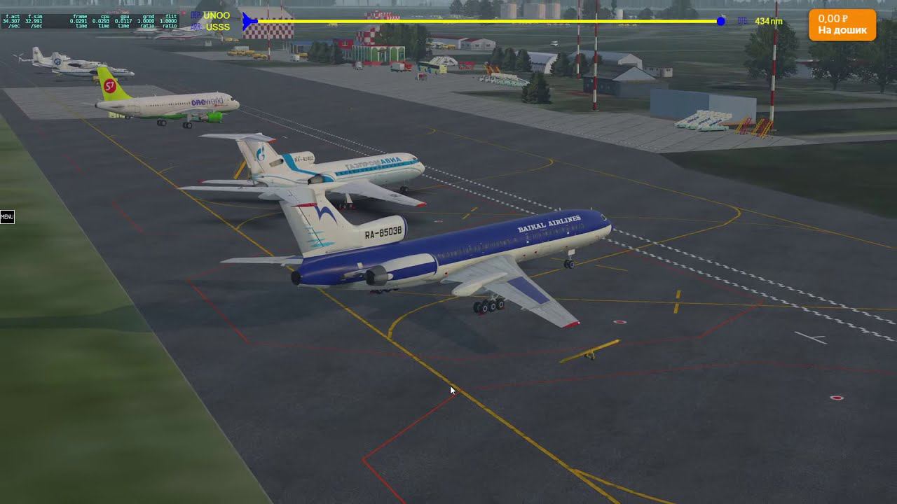 X plane 11 / Tu-154  Омск - Екатеринбург