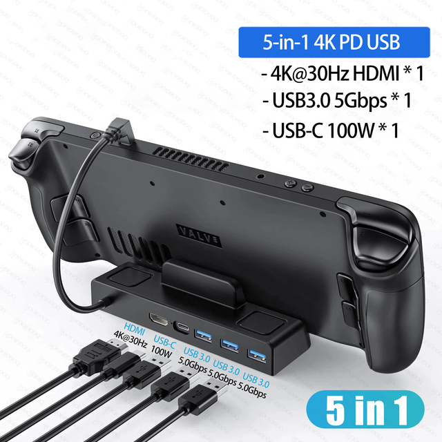 Док-станция Steam Deck, базовая Подставка для телевизора 6 в 1, док-станция с держателем.