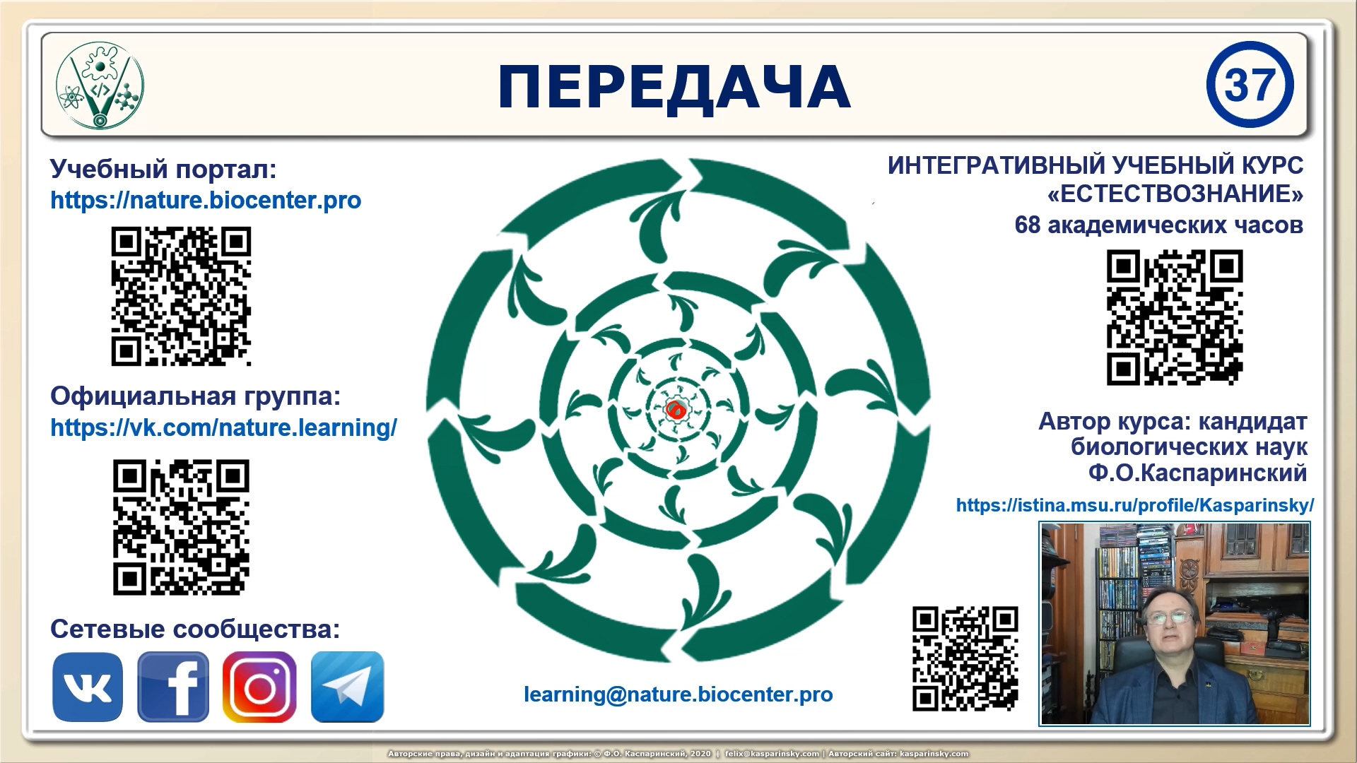 Тема 37. Передача. Интегративная видеолекция курса “Естествознание” Феликса Каспаринского