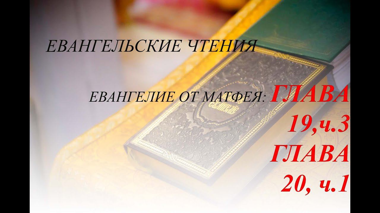 Евангельские чтения от Матфея глава 19 , часть 3, глава 20, часть 1. 30 июля 2023г.