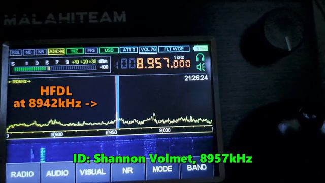 11.07.2024 18:26UTC, [air, sw], Shannon Volmet, Ирландия, 8957кГц, HFDL на 8942кГц