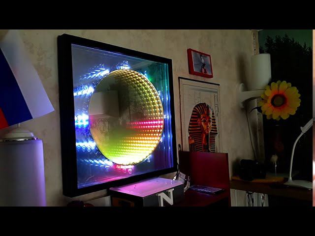 Часы и VU метр в "зеркале бесконечности". Clock and VU Meter in infinity mirror. Финал.