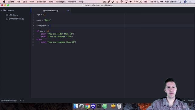 2. Python Refresher - 5. If Statements and Comments
