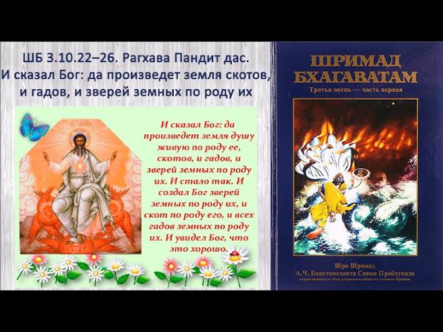 ШБ 3.10.22–26. Рагхава Пандит д. И сказал Бог: да произведет земля скотов, и гадов, и зверей земных