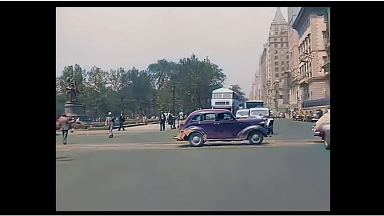 Поездка по Лос-Анджелесу 1950-х годов в цвете