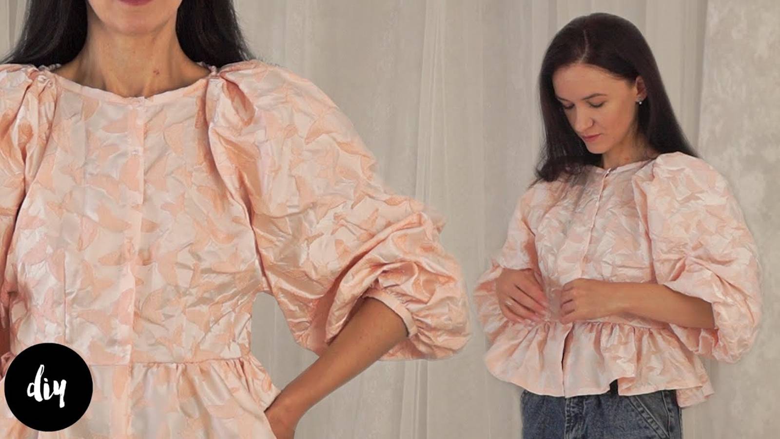 DIY 🌟 БЛУЗА с Объемными Рукавами БЕЗ ВЫКРОЙКИ