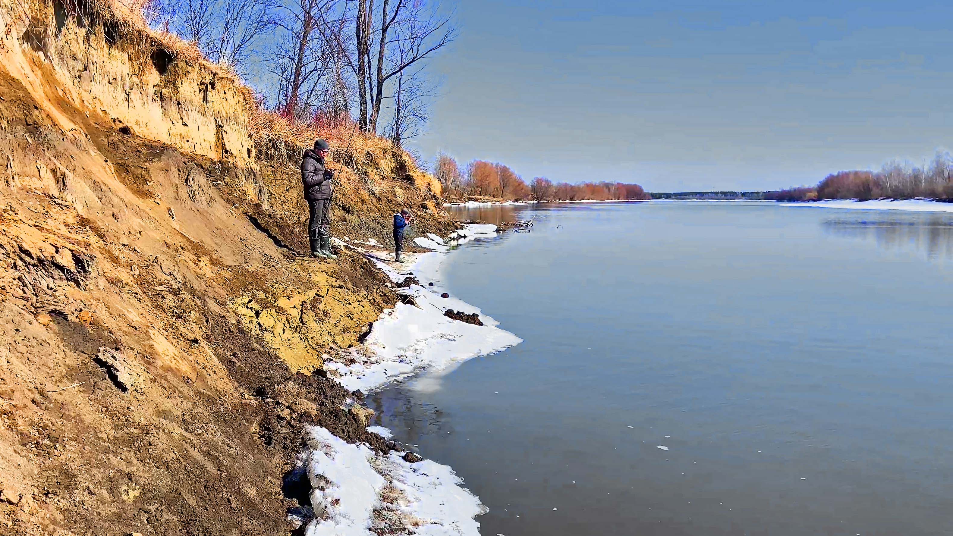 Береговая Рыбалка на спиннинг ранней весной. Ловля судака и Щуки на джиг у Обрыва