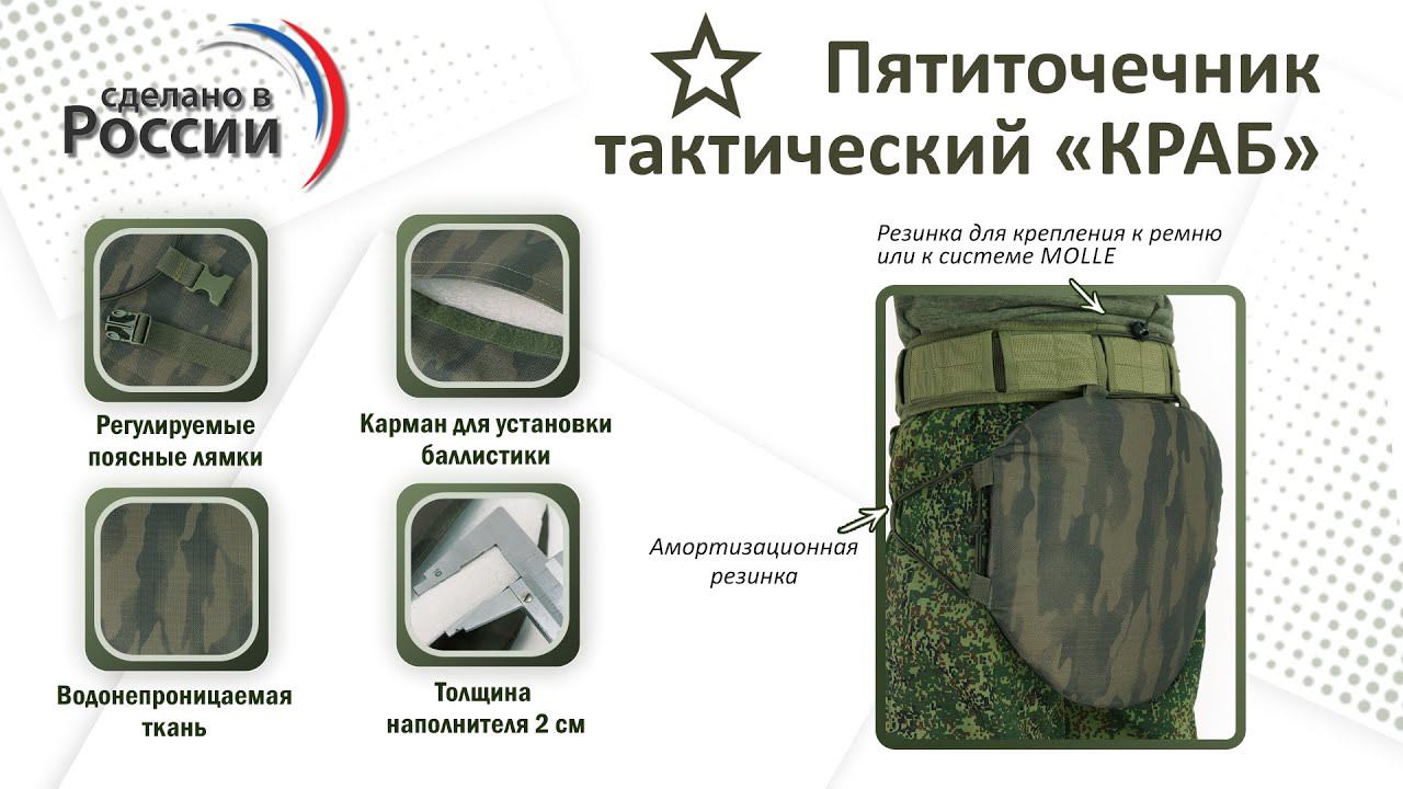 Пятиточечник тактический "Краб", цвет: темный мох. Промо-ролик.