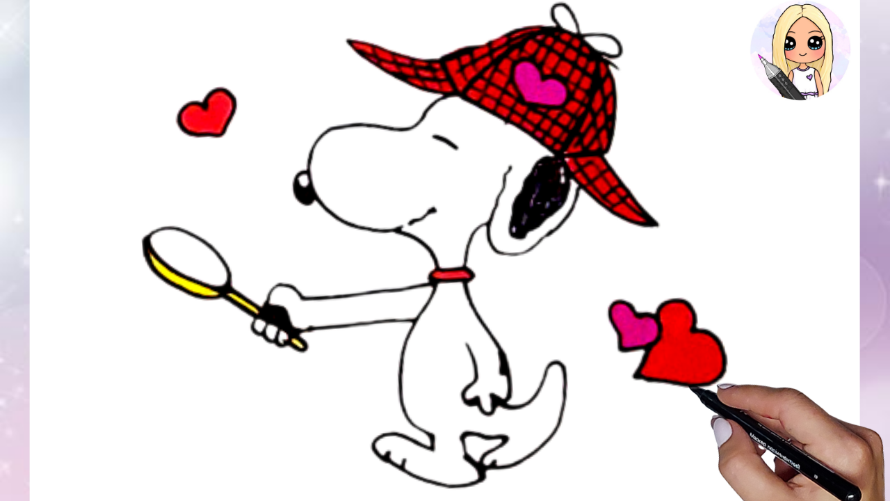 Как нарисовать Снупи Детектив