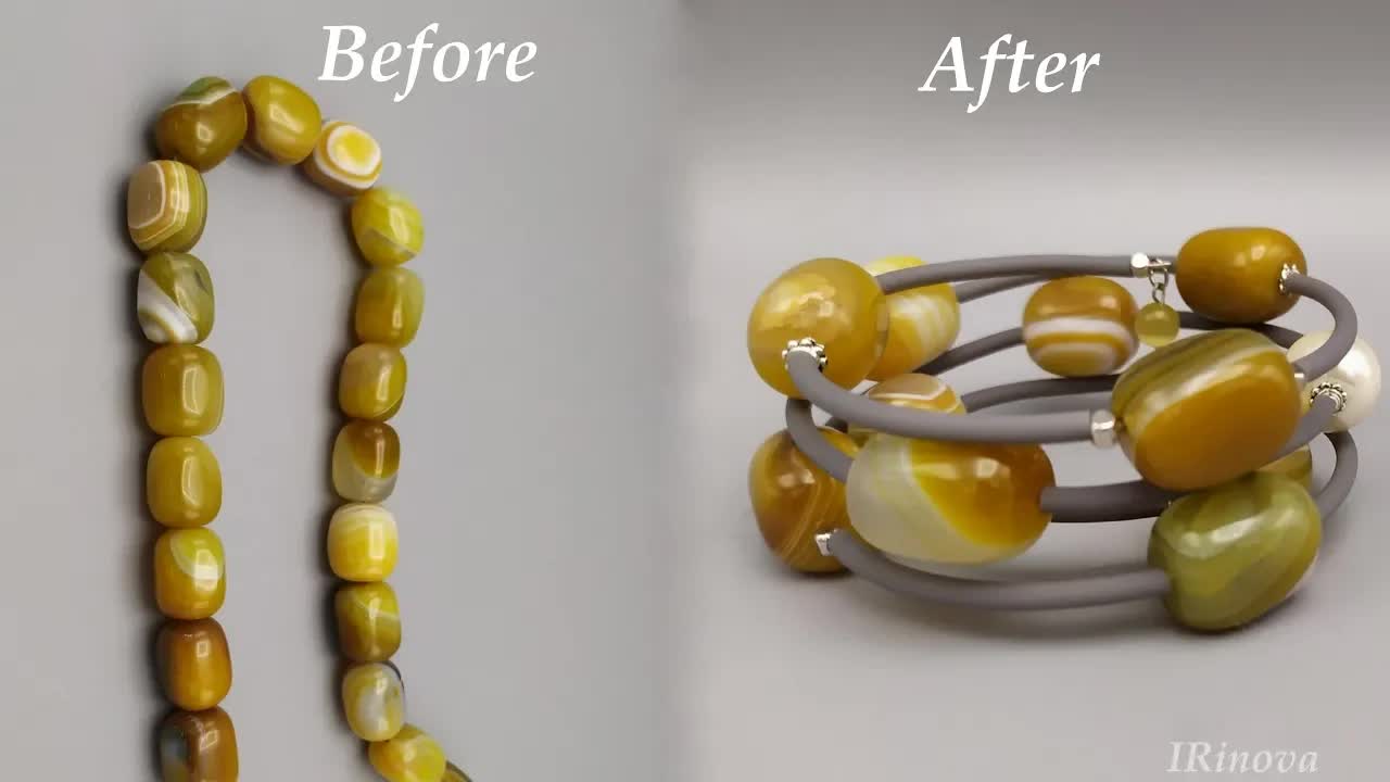 Как сделать браслет из бусин Переделка старых бус _ HOW TO MAKE A BRACELET FROM BEADS