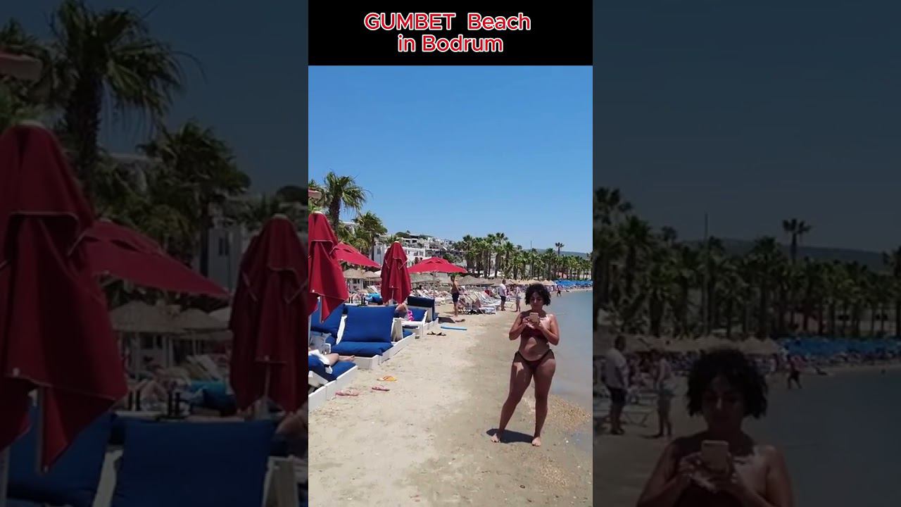 Beach walk  the GUMBET beach in Bodrum Türkiye (4K) #turkey #bodrum #shorts  #beach #travel️