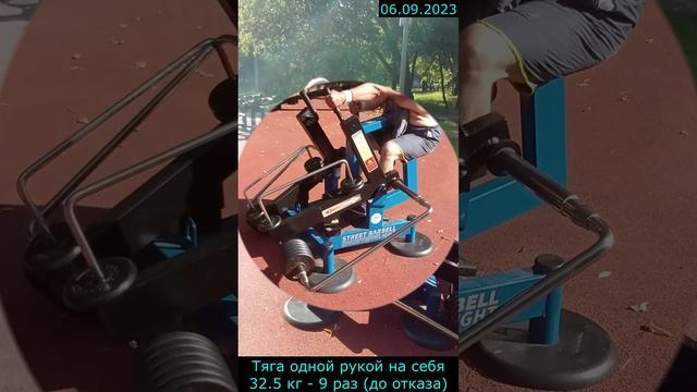06.09.2023 - Тяга одной рукой на себя 32.5 кг - 9 раз (до отказа)