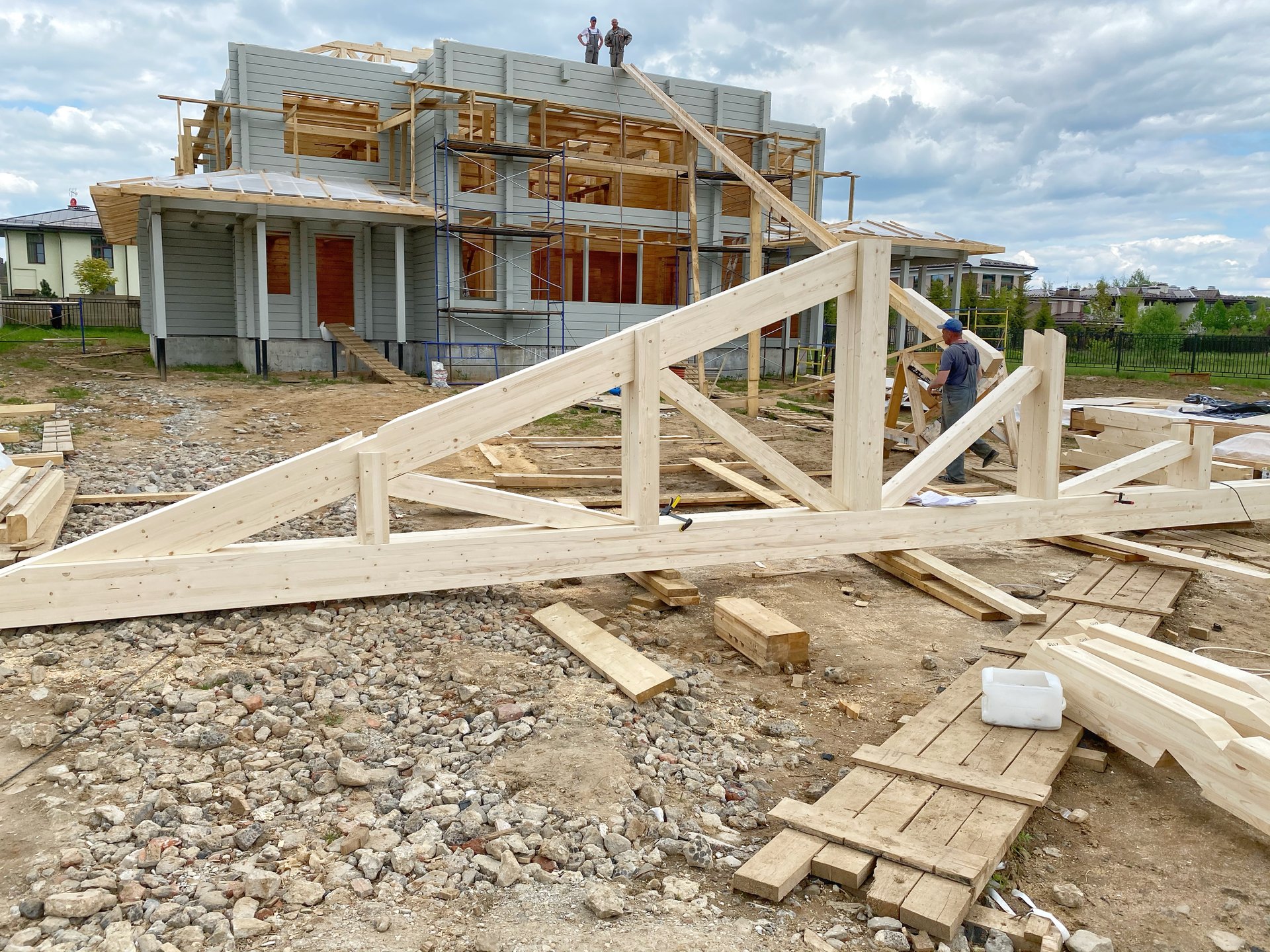 Дом из бруса для руководителя ПАЛЕКС. Сборка. 3 часть