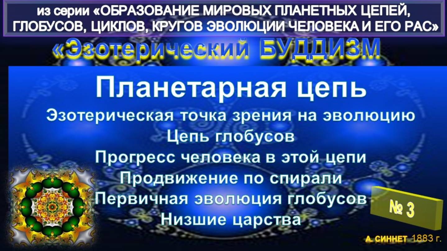 (3) ПЛАНЕТНАЯ ЦЕПЬ - ЭЗОТЕРИЧЕСКИЙ БУДДИЗМ - А. Синнет (1883)