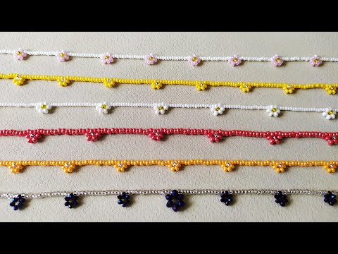 Украшения из бисера. Работы из бисера. 2 часть. Цепочка , браслет из бисера. Мастер класс.