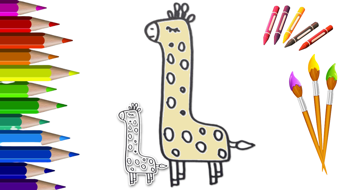 Как нарисовать Жирафа. Обучающее видео для ребенка