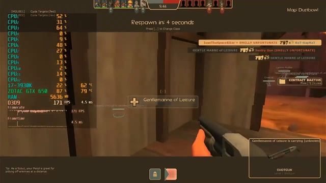 Team Fortress 2 i7 3930K RAM HYPER X 16GB DDR3 1600 ZOTAC GTX 650 2GB LOW SETTINGS