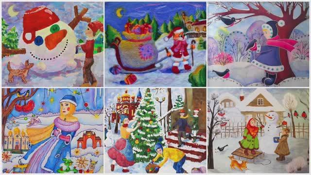 43 идеи как нарисовать Новый Год, зиму