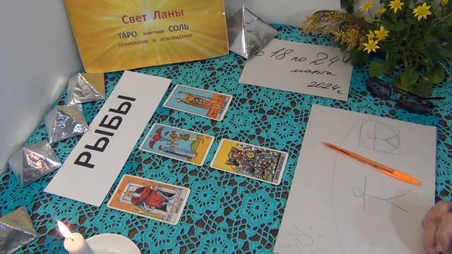 12 - РЫБЫ - прогноз ТАРО - с  18.03.2024г. по  24.03.2024г. + Послание от Высших Сил.