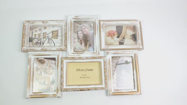 Винтажная мультирамка BIN-112182, белый с золотом