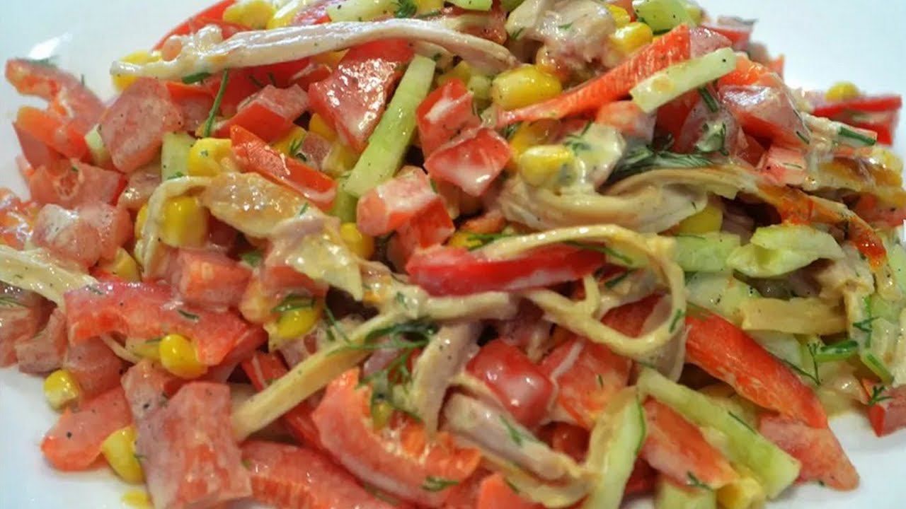 Салат с копченой курицей / Рецепт салата на праздничный стол.