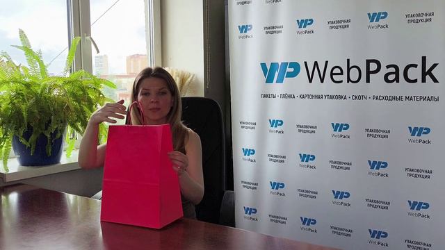 Крафт пакет с кручеными ручками, 260*150*350 (Ш*Г*В) мм (красный)