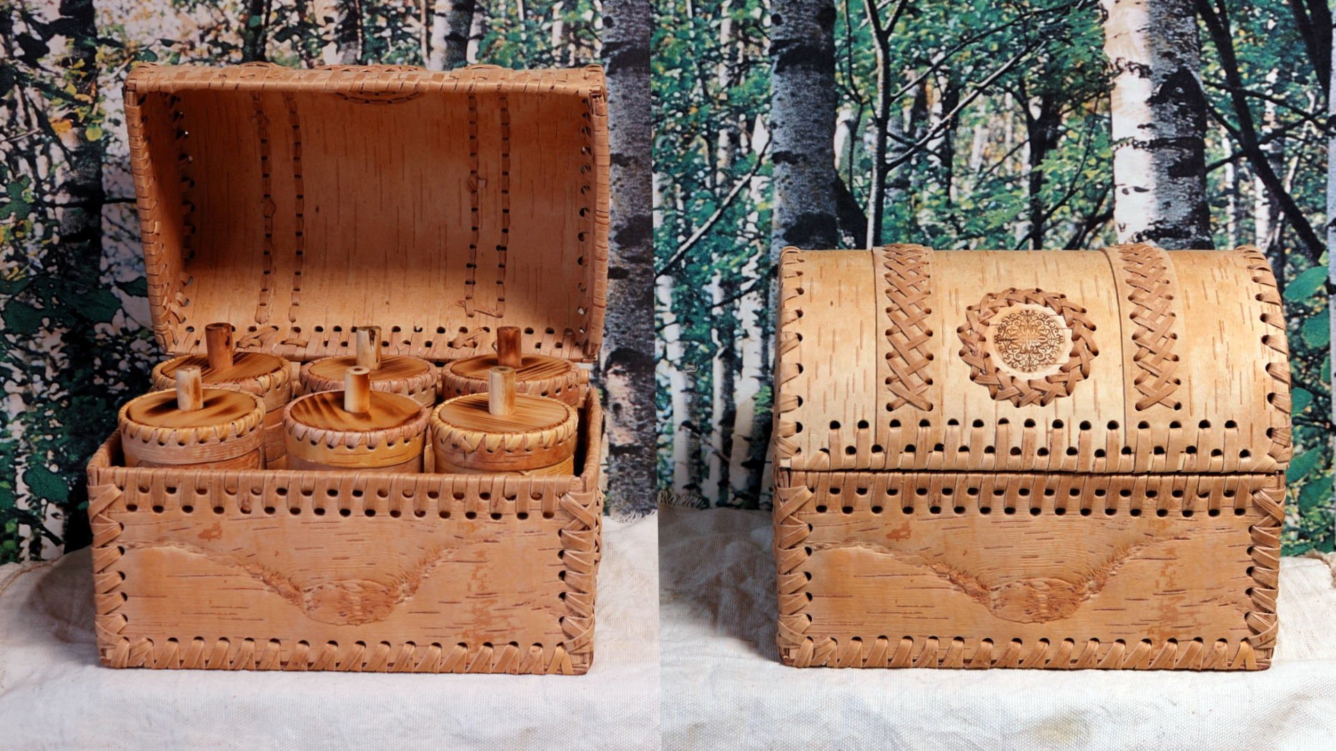 Чайный сундучок из бересты своими руками.