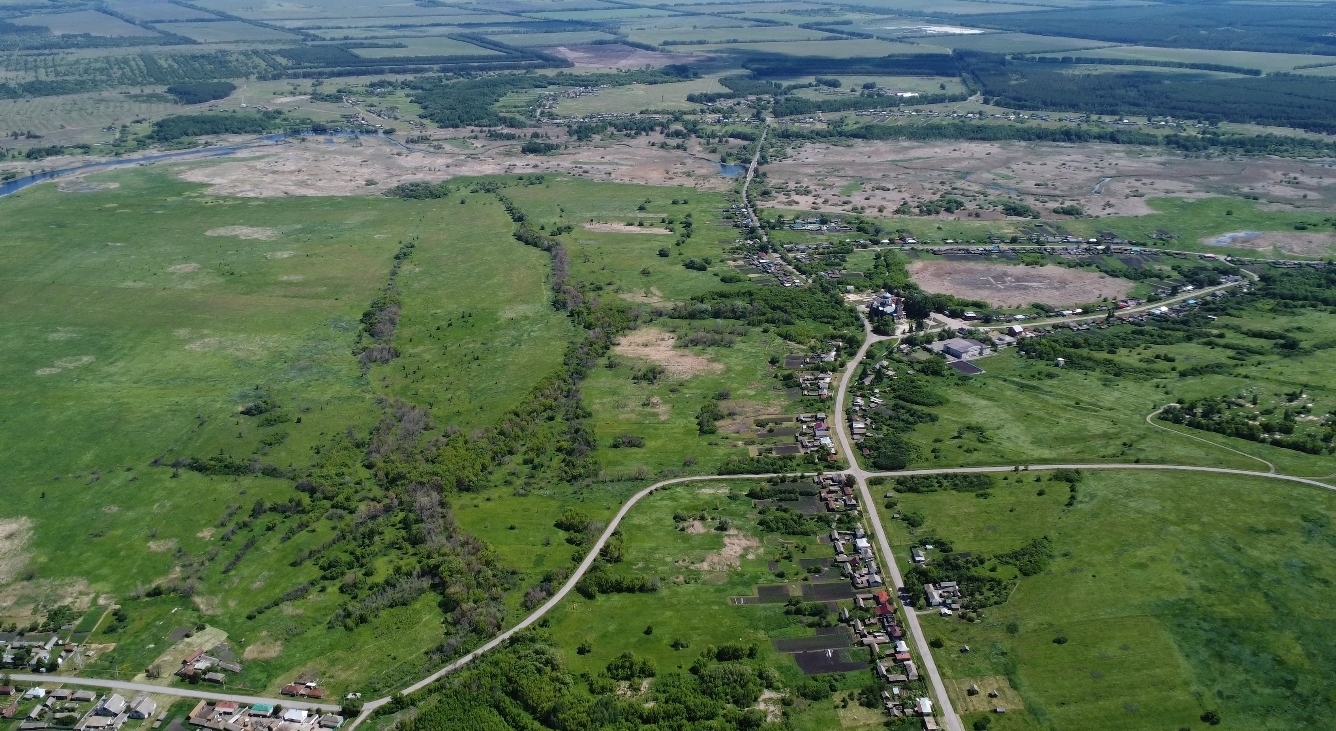 Окрестности села Троицкое с высоты 500 метров. Воронежская область