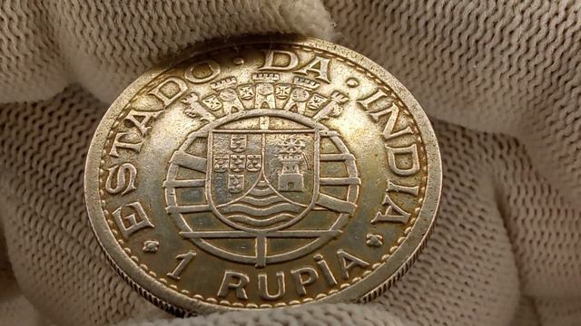 Индия - Португальская 1 рупия, 1947 года.