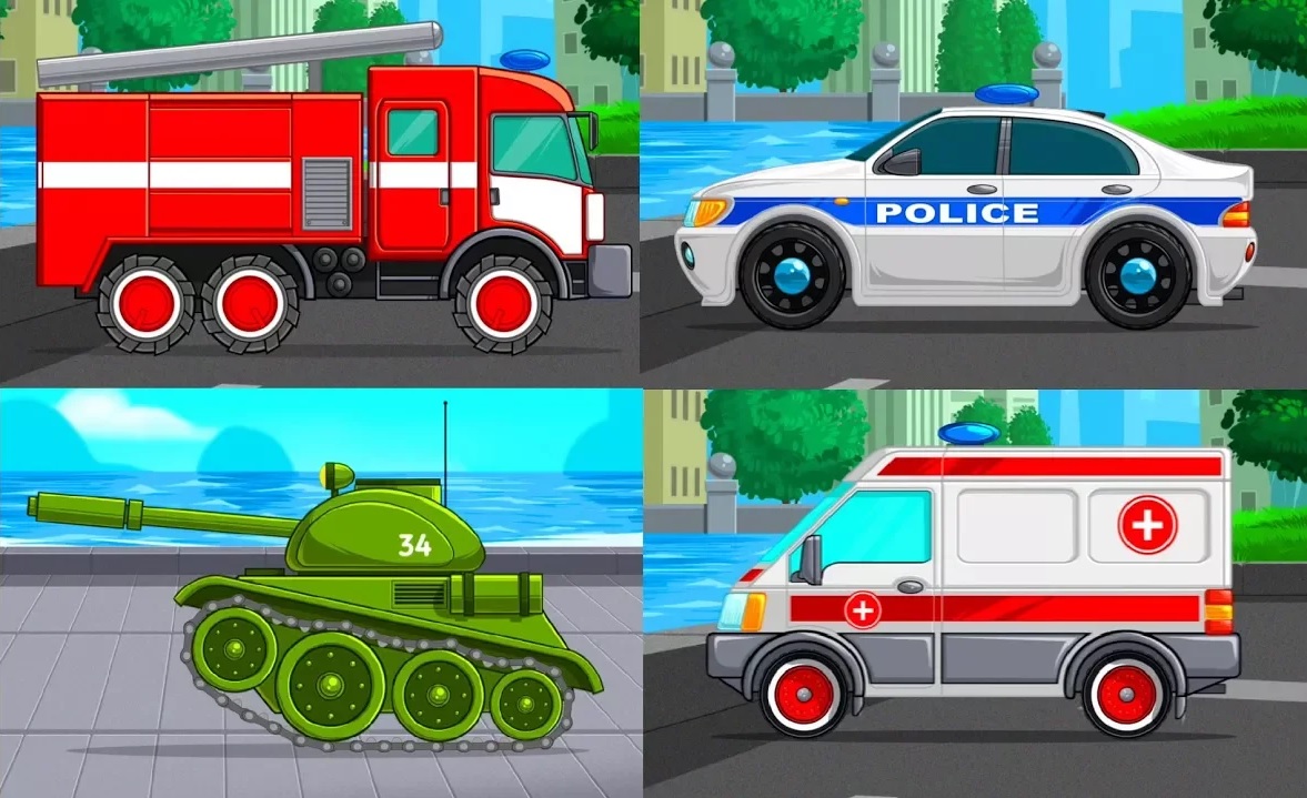 Мультики про Машинки Спецтехника Развивающие Игры Мультфильмы для Малышей Изучаем Транспорт