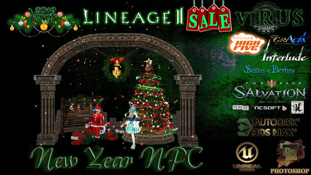 NPC New Year Dark Elf with Effects. NEW YEAR 2019. Any chronicle ◄√i®uS►