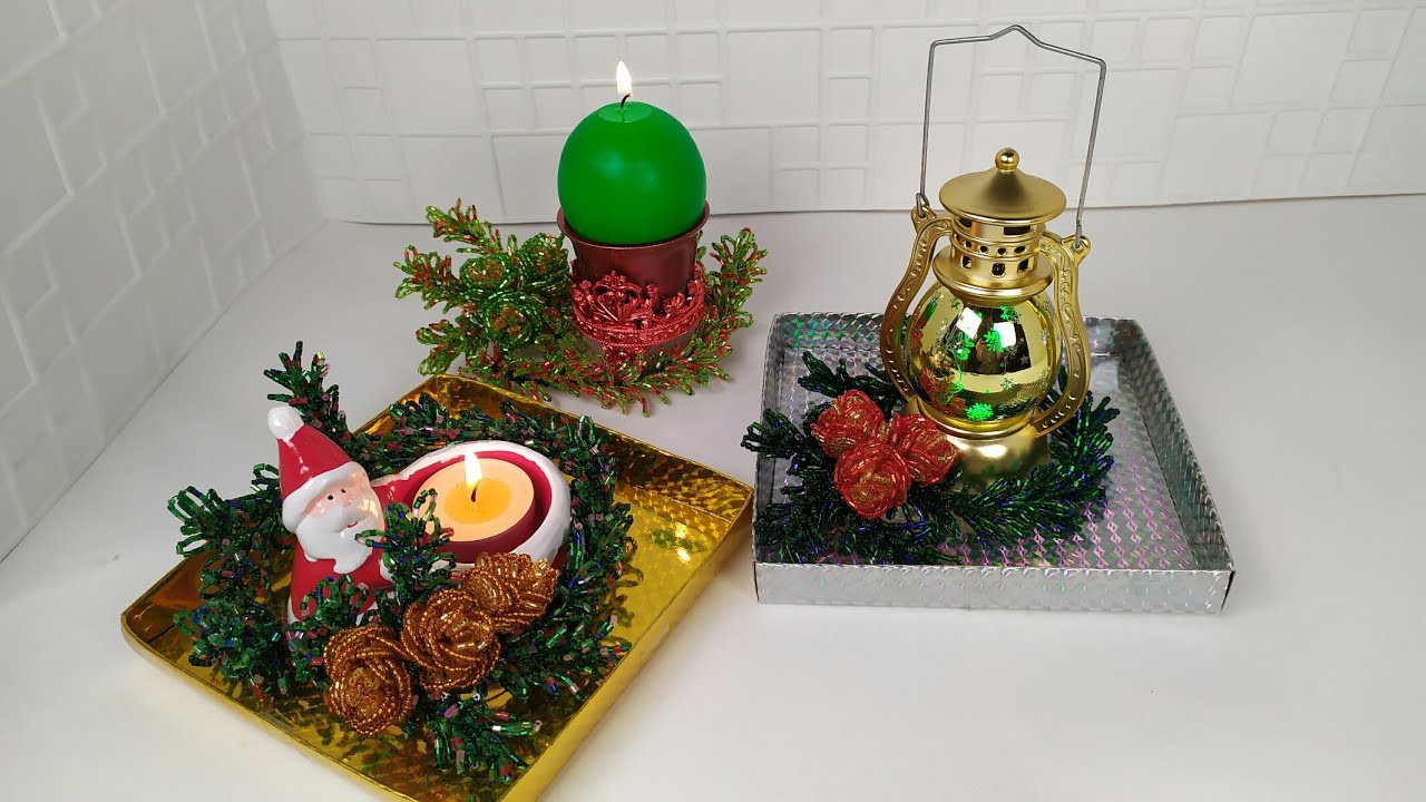 Работы из бисера.   Мастер класс. 3 часть. Новогодний декор. Подсвечник своими руками. Пошаговый МК.