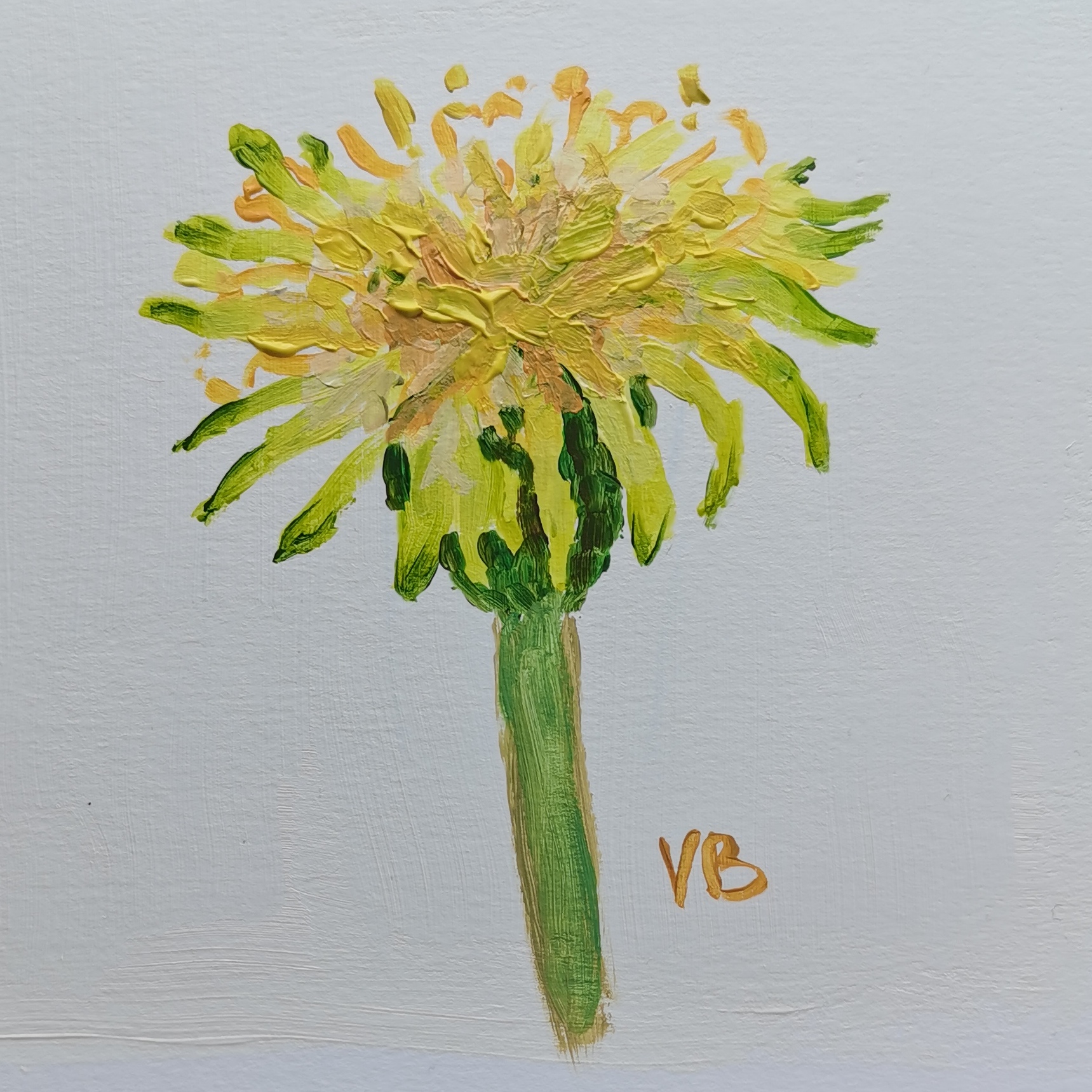 Рисунок одуванчика акрилом || Учимся Рисовать