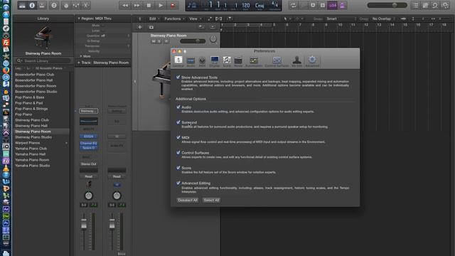 Logic Pro X - Video Tutorial 01A - How to Turn on Advanced Tools