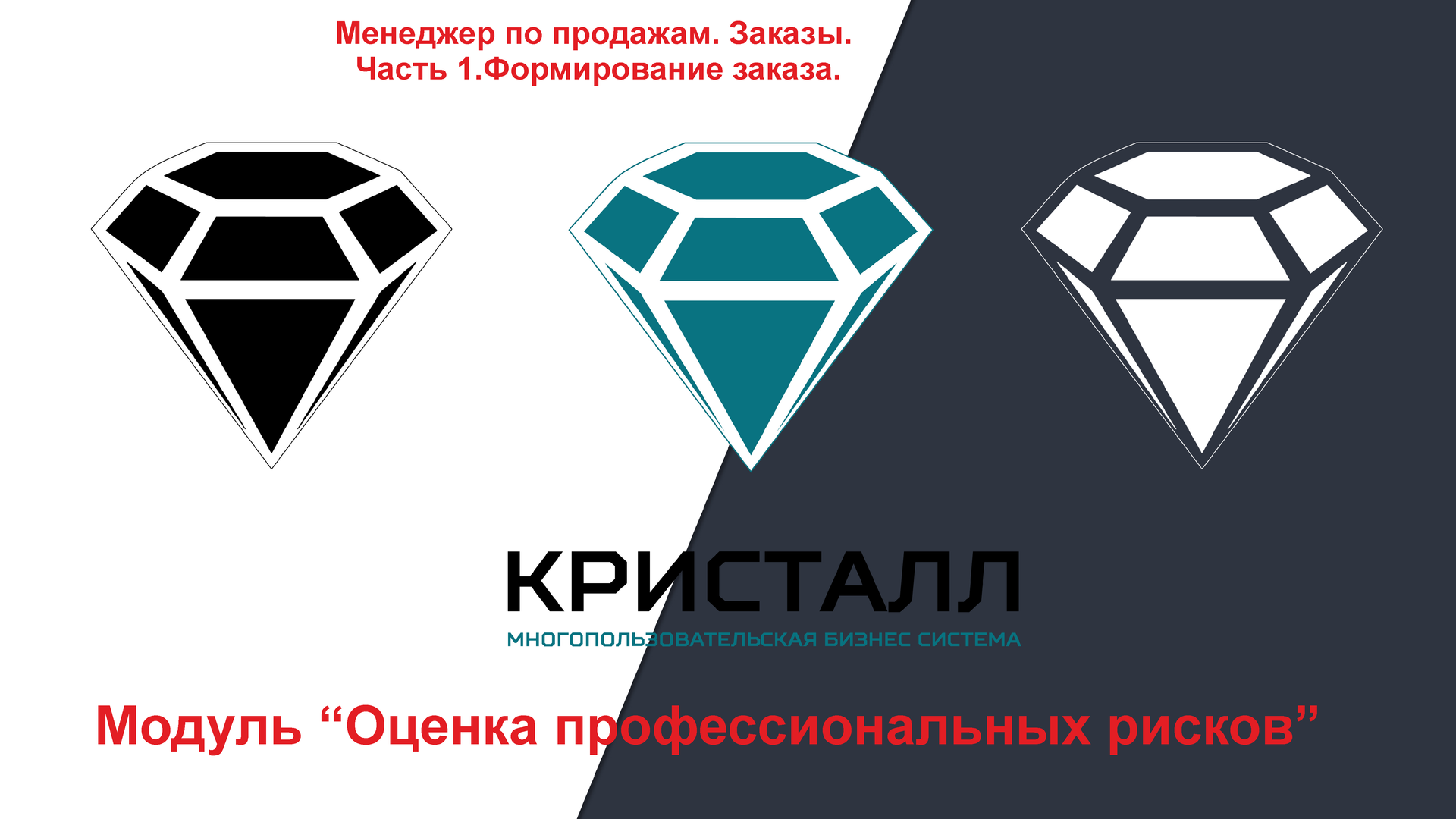 Менеджер по продажам. Заказы. Часть 1.Формирование заказа. Оценка Профессиональных рисков.