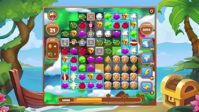 Как пройти уровень 8914 в игре Сокровища Пиратов