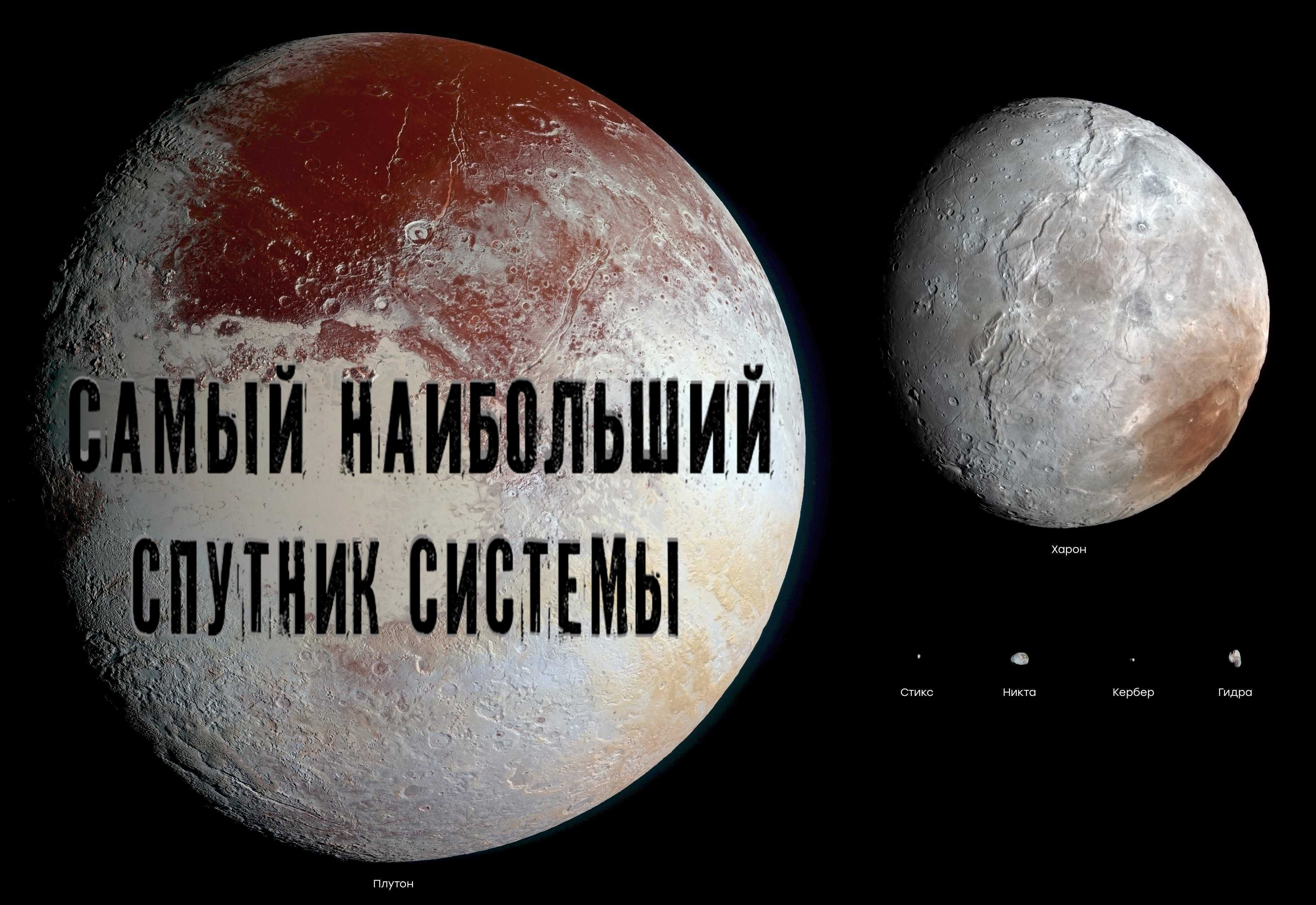 Харон самый наибольший спутник системы