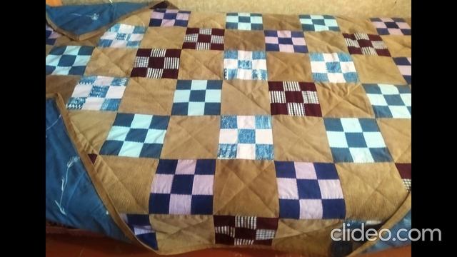 Лоскутное коричневое покрывало "Домашнее"