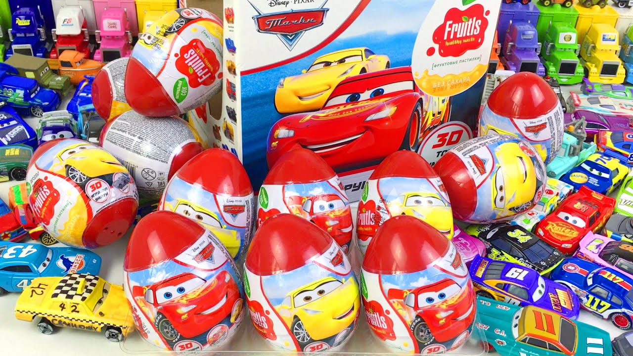 Машинки из Мультика Тачки Дисней Маквин и Друзья Яица с Сюрпризом Распаковка
