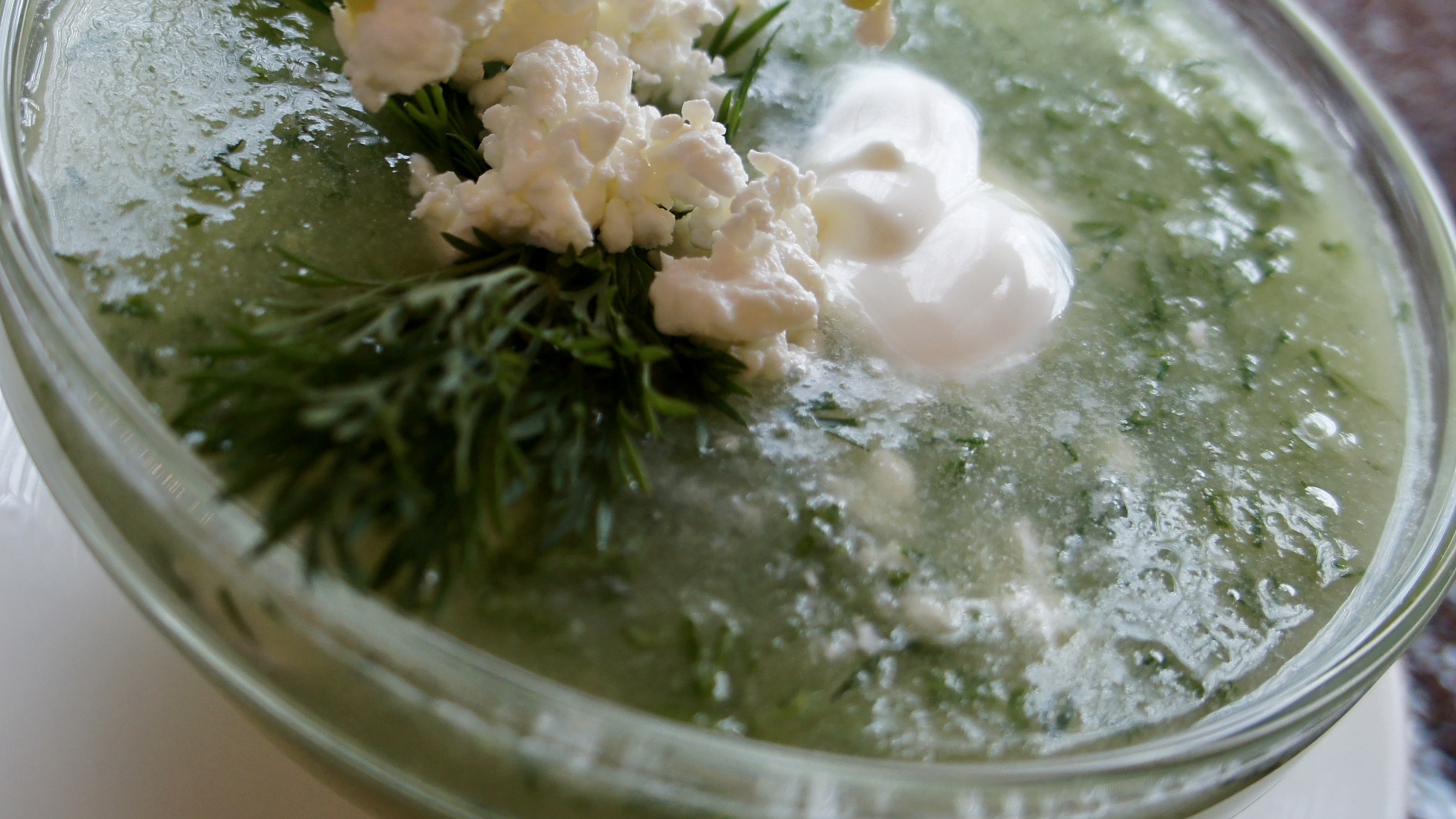 Огуречный суп c творогом и сметаной ?