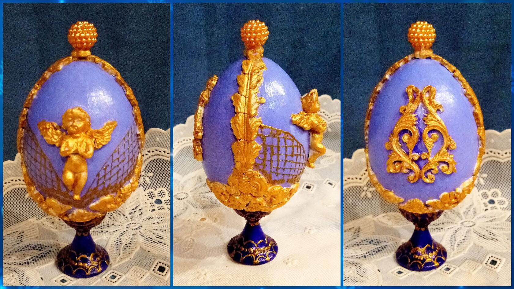 Идея пасхальной поделки своими руками. Декор пасхального яйца в стиле Барокко.