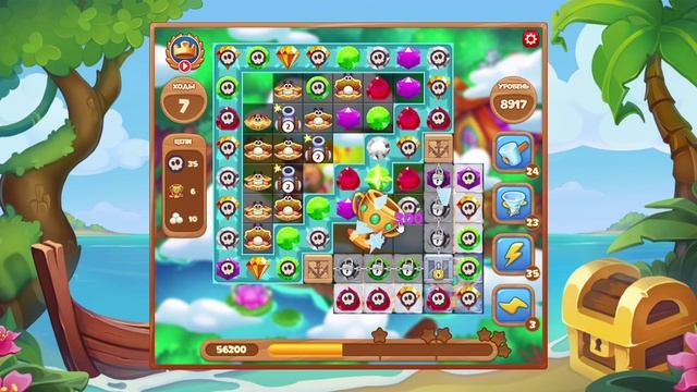 Как пройти уровень 8917 в игре Сокровища Пиратов