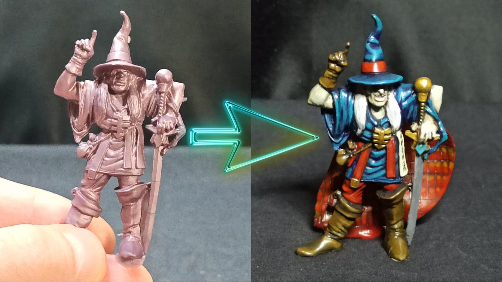 Солдатики от Технолога. Мастер Волшебник из серии Битвы Fantasy. Простой покрас миниатюры.