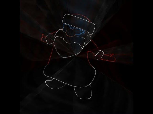 Ханты-Мансийск. Лазерная новогодняя проекция на фасад здания. Январь 2015.