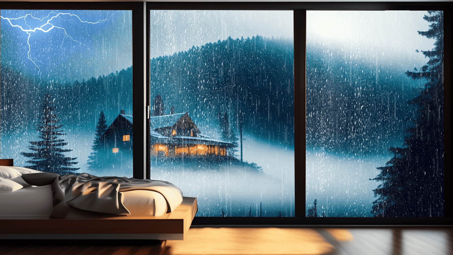 Звуки сильного дождя и грома для сна, учебы и отдыха