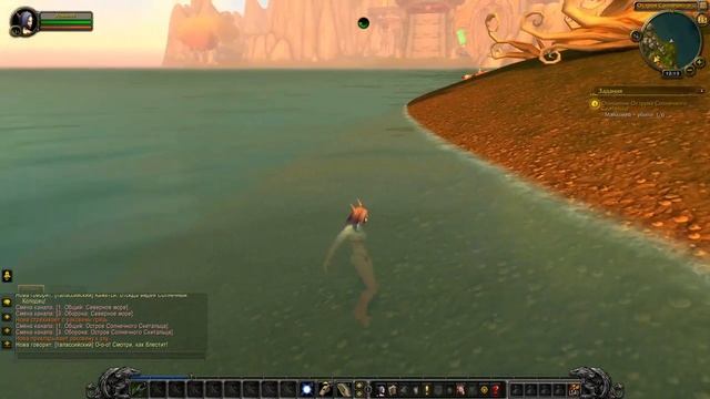 World of Warcraft, эльфийка в воде моря